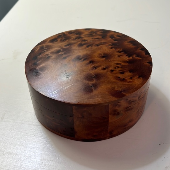 None | Storage & Organization | Round Wooden Box With Hinged Lid | Poshmark